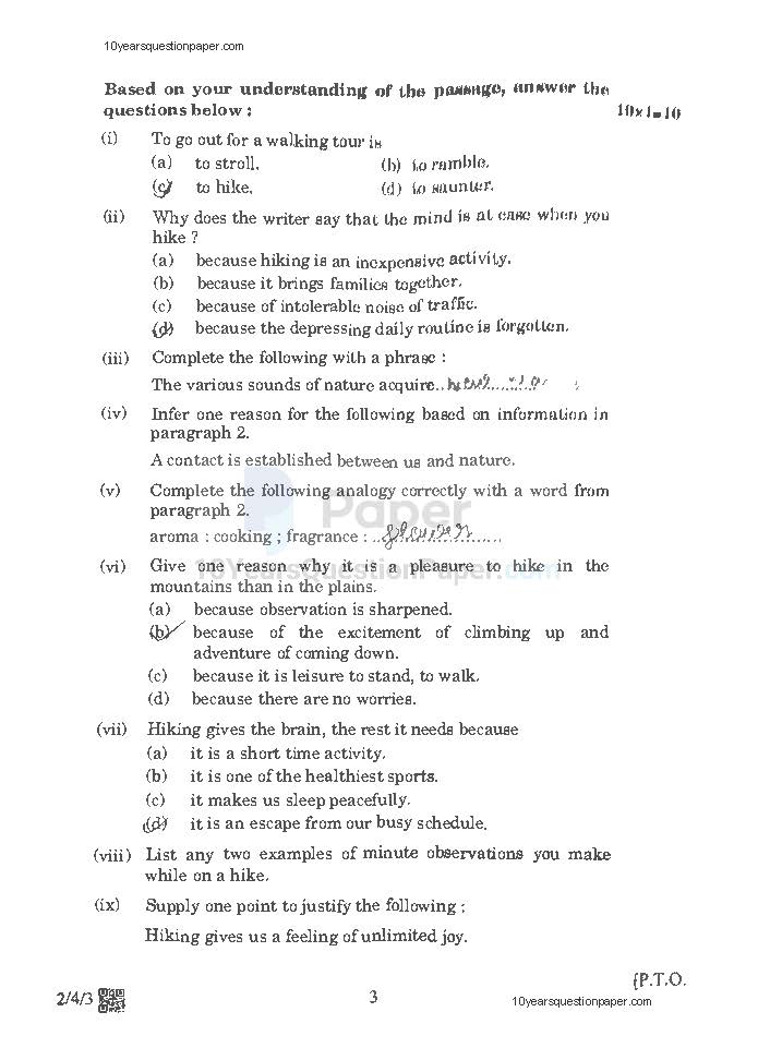 CBSE Class 10 English Question Paper 2023 - Solved Download PDF CBSE Class 10 English Question Paper 2023 - Solved Download PDF
