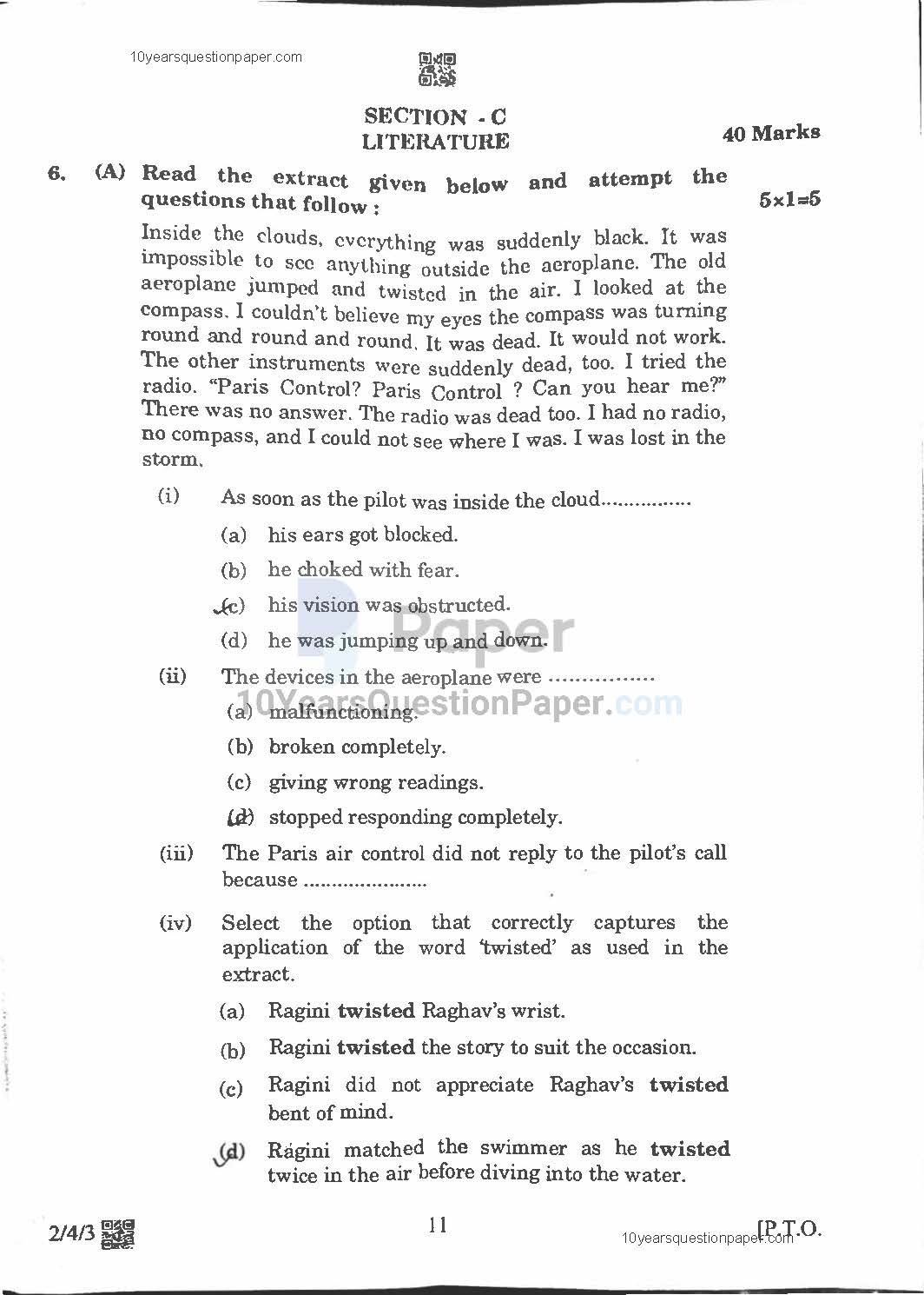 CBSE Class 10 English Question Paper 2023 - Solved Download PDF CBSE Class 10 English Question Paper 2023 - Solved Download PDF