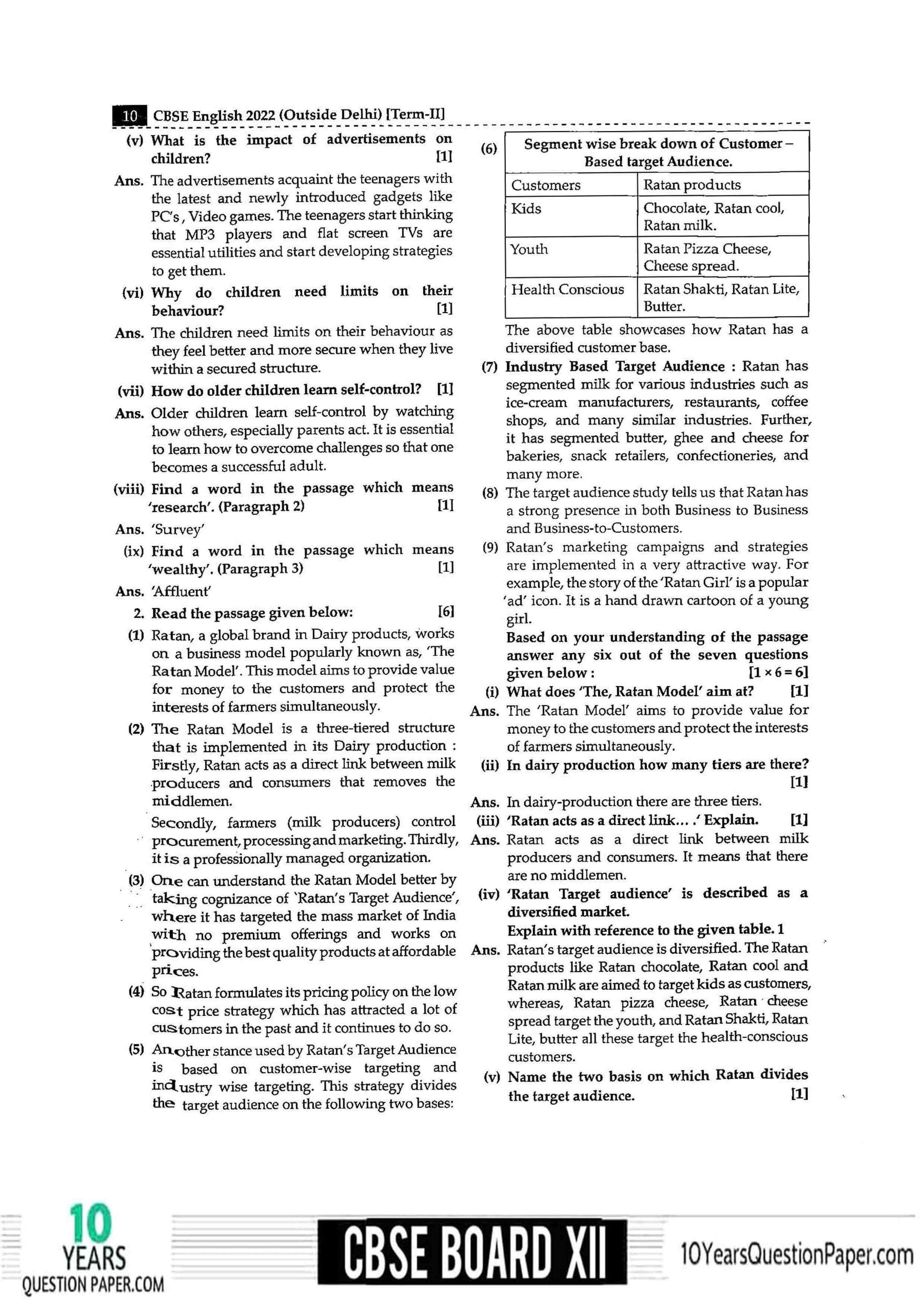 CBSE Class 12 English Question Paper 2022 Solved Download PDF